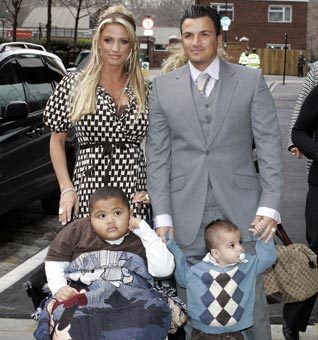 Jordan, Peter Andre and kids in London